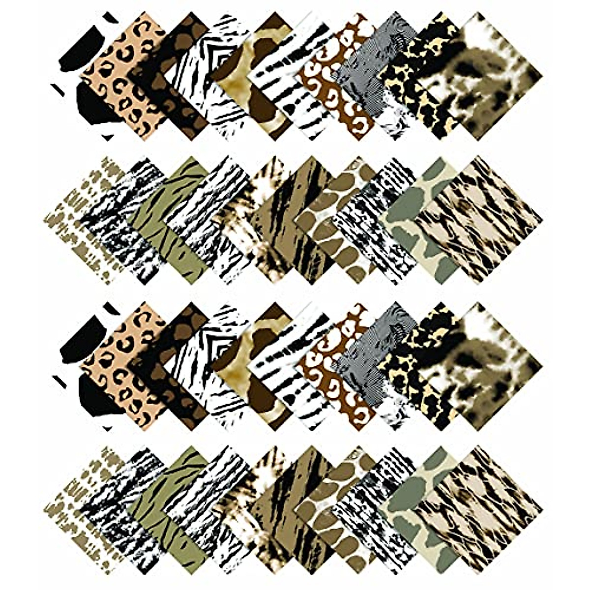 Soimoi 40Pcs Animals Print Cotton Precut Fabrics for Quilting Craft Strips 2.5x42inches Jelly Roll - Purple