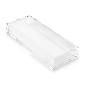 Huang Acrylic Clear Hand Towel Tray 11"x4" (10.5"x3.5" Internal) | for Bathrooms, Kitchens, Hosting, Picnics, Parties | Long Lasting Premium Acrylic Construction