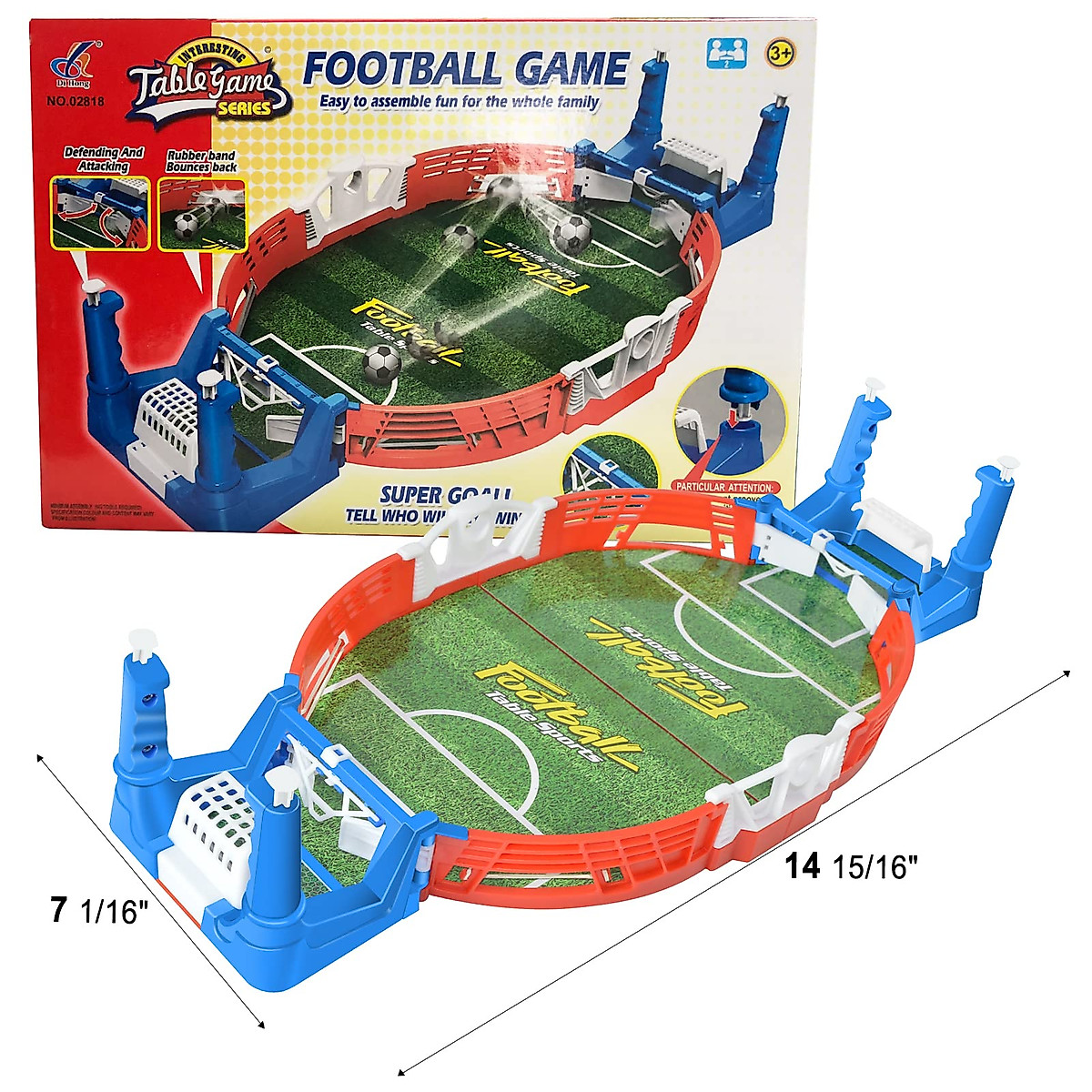 Mini Foosball Games, Tabletop Football Soccer Pinball for Indoor Game Room, Table Top Foosball Desktop Sport Board Game for Adults Kids Family Game Night Fun (15"x 7" x 1/4")