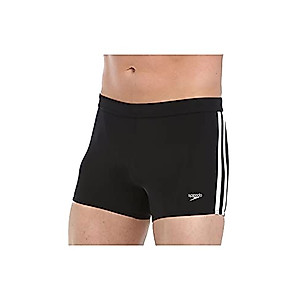Speedo Men's Swimsuit Square Leg Splice,Speedo Black,Large