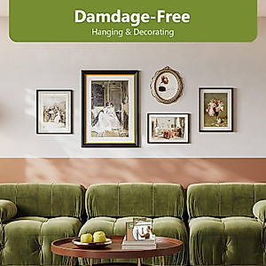 NESCCI Picture Hanging Strips,Picture Hanger Kit,Removable Damage Free,Picture Hanging Hooks,Used for Frame Hanging and Holiday Decorations.White,18-Pairs (36 Strips)