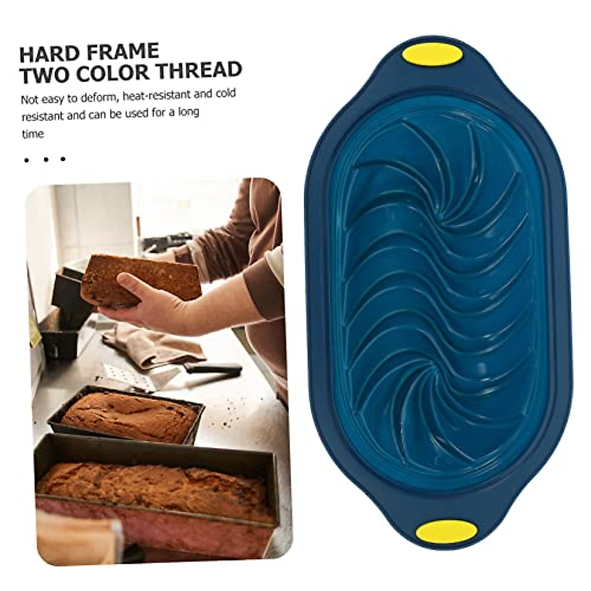 Housoutil Box Non-stick Pans Silicone Serving Oven Cake Baking Bread Meatloaf for Grade Bake Blue Reusable Practical Loaf Kitchen Home Stick Homemade Toast Pan DIY Molds