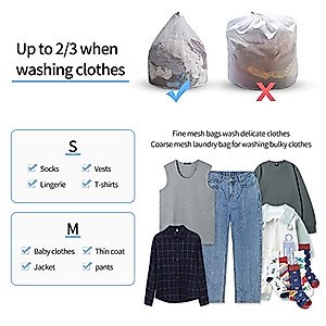 Mesh Laundry Bag - Machine Washable Drawstring Design Travel Mesh Laundry Wash Bags for Blouse, Hosiery, Stocking, Underwear (2 Pack)
