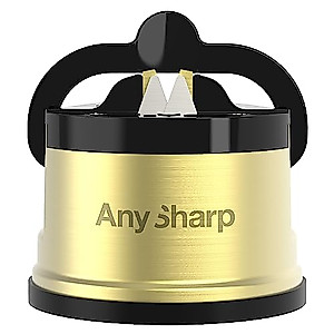 AnySharp Pro Chef Metal Knife Sharpener, Brass
