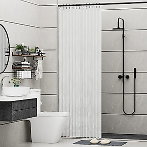 BBLHOME Shower Curtain Hooks Rings, Sturdy Shower Curtain Hooks Rings Rust Proof Metal Double Sided Shower Hooks Rings for Bathroom Shower Curtain Rod Curtains, Set of 12 Hooks, Black