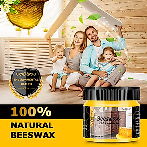 CARGEN Beeswax Furniture Polish, Wood Seasoning Beeswax for Furniture Wood Wax for Dining Table Floor Doors Chairs Cabinets to Protect and Care 5pcs Beeswax Polish and 3pcs Sponges.