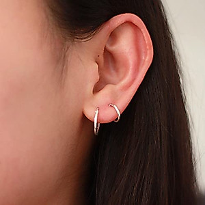 3 Pairs Small Huggie Hoop Earrings Set White Gold Hypoallergenic Silver Huggie Hoops Earrings for Women