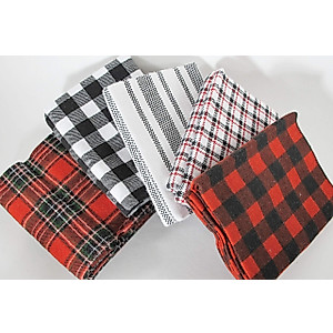 5 Fat Quarters - Plaid, Stripe, Buffalo Plaid Flannel - 100% Cotton Fabric ~ Quilt Fabric ~ Crafts ~ Sewing