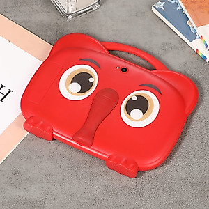 7 Kids Tablet, Toddler Tablet Smart Touch Tablet Support Bluetooth WiFi, 4GB 32GB Dual Camera Quad Core Android 10.0 Tablet with Three Card Slot, 5500mAh Battery (Red)