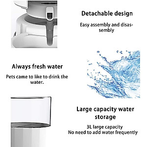 JUNSPOW Pet Water Dispenser 3L [Comes with Pet Placemat] Dog Water Dispenser Automatic Water Dispenser Pet Water Bowl for Medium and Small Dog Cats