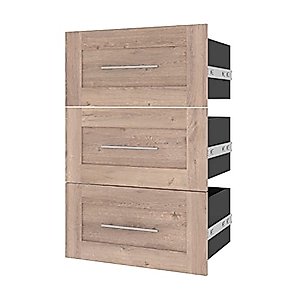 Bestar 3 Drawer Set for Pur Shelving Unit in Rustic Brown