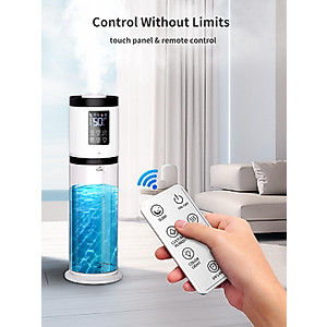 Humidifiers for Bedroom Large Room, 8L Large Capacity Cool Mist Humidifier, Air Humidifiers for Home, Smart Humidity Setting, Easy Top Fill, Sleep Mode, Essential Oil Box & Ambient Light, Auto Shutoff