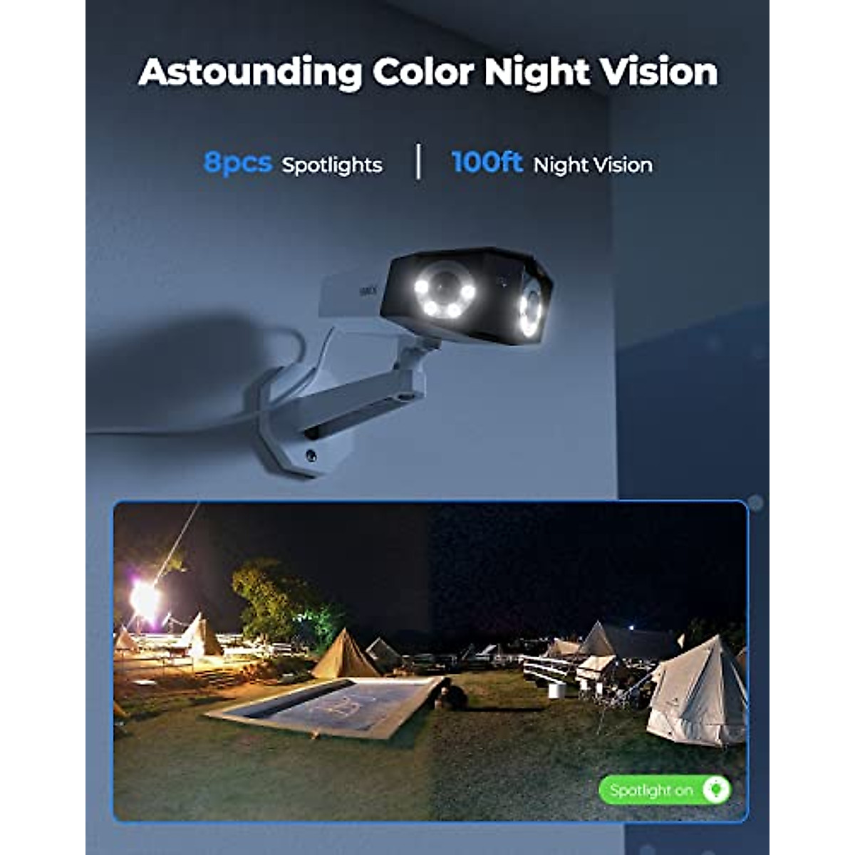 REOLINK 4K PoE Security Camera System, Home Outdoor IP Camera in 180 Degree Viewing Angle, 2022 Stunning New Released, Human/Vehicle/Pet Detection, Color Night Vision, Two Way Talk, Duo 2 PoE