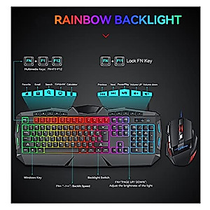 Computers & Accessories Gaming Keyboard Mouse Multimedia Office Mechanical Large Keyboard and Mouse Set Boards