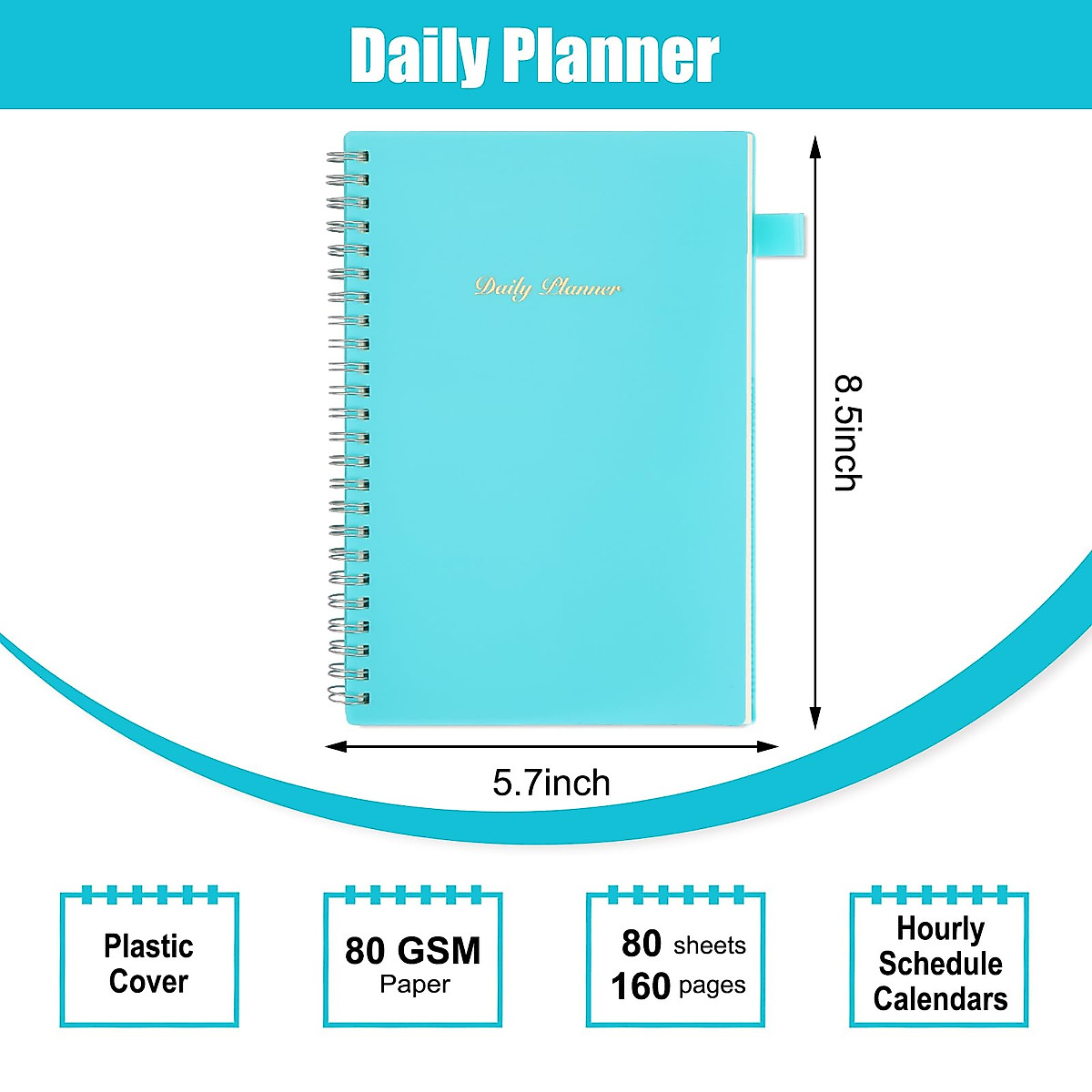 EOOUT To Do List Notepad, Daily Planner Notepad, Fitness Journal Workout Planner Notepad, 160 Pages, 8.5 x 5.7 Inches Planning Notebook, Classroom Office Gifts
