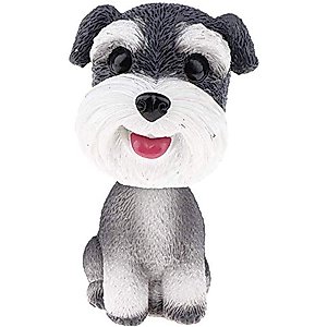 FRECI Simulation Shaking Head Dog Bobble-Head Dog Toy for Car Interior Dashboard Ornament - Schnauzer