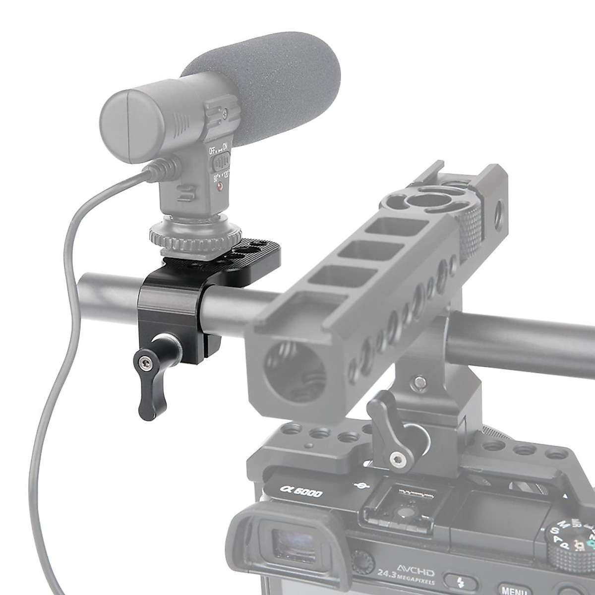 NICEYRIG Mini Mounting Plate with 15mm Rod Clamp for Monitor EVF Transmitter Receiver to 15mm Rod - 166