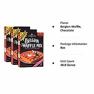 Classique Fare Belgian Waffle Mix - Makes Light and Crisp Waffles, Pancakes, Muffins & Crepes - Works with Waffle Maker - Fast and Fresh Breakfast Foods - 16 Oz Boxes (Pack of 3)