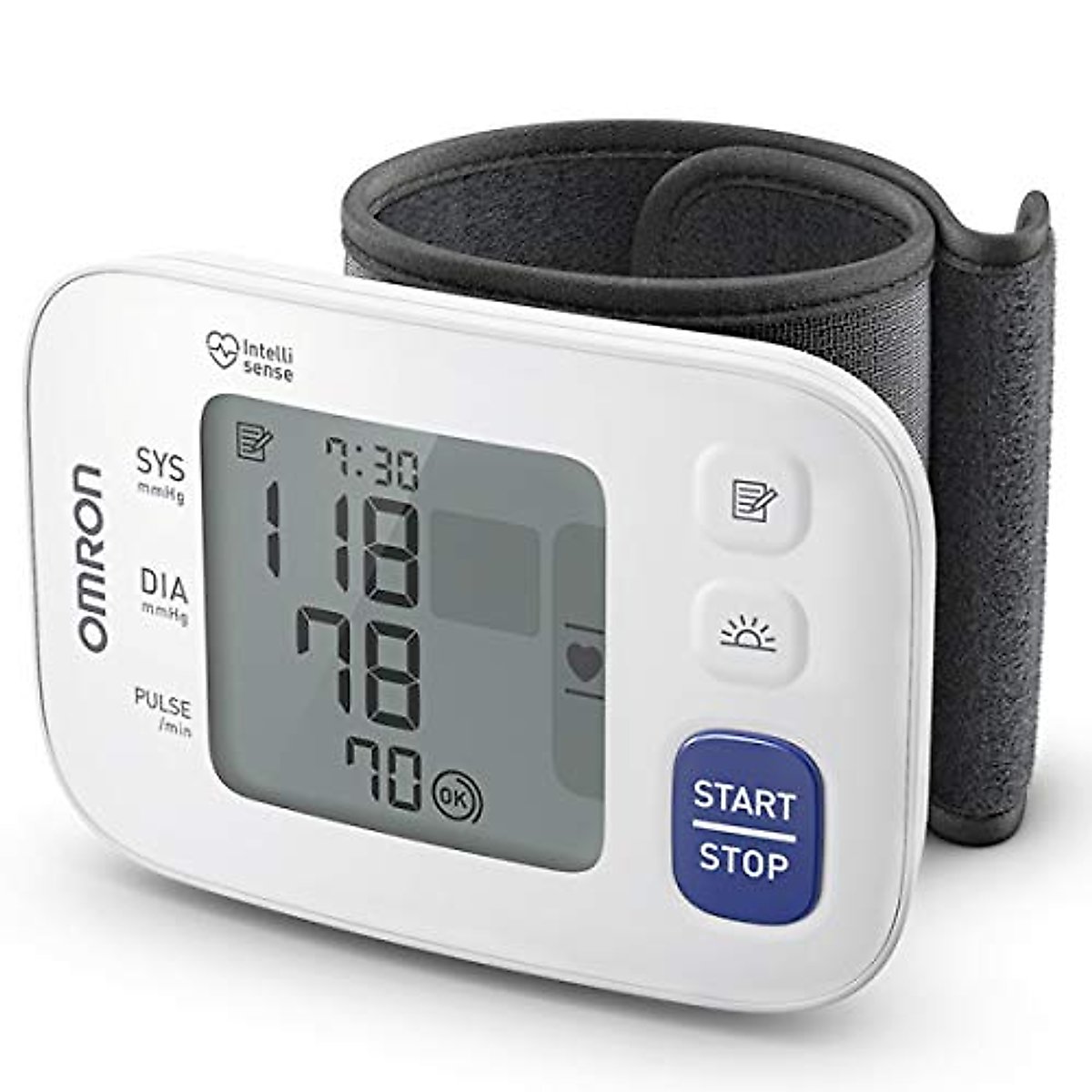 Omron Hem 6181 Fully Automatic Wrist Blood Pressure Monitor with Intelligence Technology, Cuff Wrapping Guide and Irregular Heartbeat Detection for Most Accurate Measurement (White)