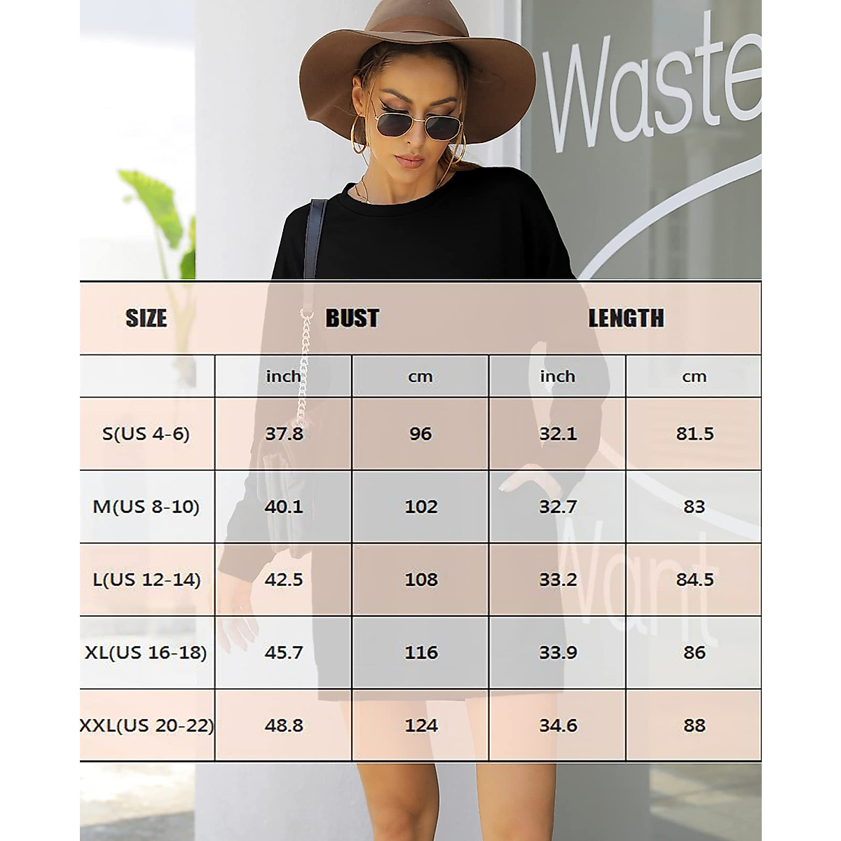 LuckyMore Plain Black Long Sleeve Sweatshirt Women Crewneck Loose Fit Sweatshirts Casual Clothes Fall Winter Fashion Large