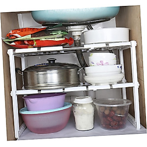 RORPOIR Utensil Holder for Kitchen Counter Dish Drainers Retractable Sink Drain Rack Space-Saving Shelf White