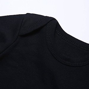 DEFAHN Baby Bodysuit Pack 2 Long Sleeve Onesie for Newborn Boys Girls Black 18-24 Months