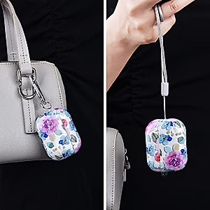 CAGOS for Airpods Pro 2 Case 2022, Clear Cute Floral Airpods Pro 2nd Generation Case Cover with Anti-Lost Lanyard Strap and Keychain for Women Girls Teens, Roses
