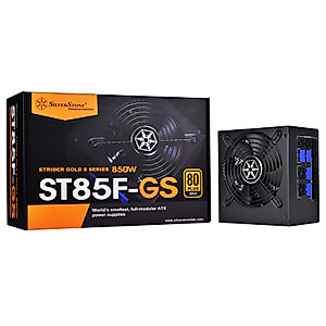SilverStone Technology 850W Computer Power Supply PSU Fully Modular with 80 Plus Gold & 140mm Design Power Supply (SST-ST85F-GS-V2)