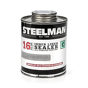 Steelman Inner Liner Sealer, Seals Repairs, Fast-Drying, for Tubes and Tires, Applicator Included, 16 Oz.
