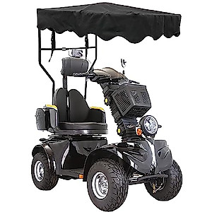 MOOFI Mobility Scooter Sun Shade Canopy, Tear-Resistant Anti-UV Waterproof Accessory Sun Shade for Scooters & Power Chairs (Works with 1" X 1" Hitch Receiver Equipped) 37.4" x 28" x 53.2”