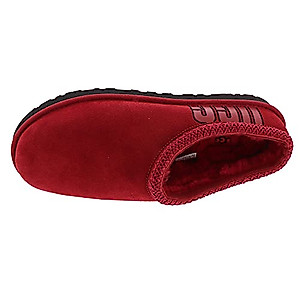 UGG Men's Tasman Graphic Outline Slipper, Black/Samba RED, 9