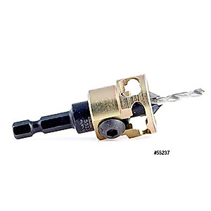 Amana Tool - 55237 Carbide Tipped Adjustable Countersink with Depth-Stop 3/8 Dia x 49 Degr