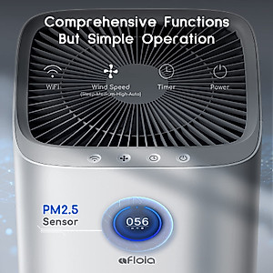 Afloia Smart Air Purifiers for Home Large Room Up to 3576 sq. Ft, Auto Air Filter WiFi Alexa Remote Control, Quiet Air Cleaner with PM2.5 Monitor for 99.99% Allergies, Smoke, Dust, Pollen