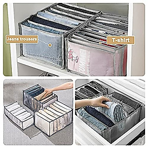 TUNKENCE Wardrobe Clothes Organizer Clothing Storage Drawer Organizer Divider Foldable for Storing T-shirt Pants Jeans, Socks, Underwear, Bras, Ties, Accessories