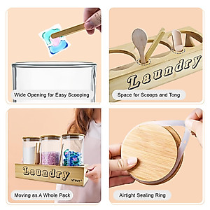 VTRVT Laundry Pods Container, Laundry Detergent Organizer, Laundry Detergent Dispenser for Laundry Detergent, Pods, Powder, Scent Booster, Stain Remover, Dryer Balls