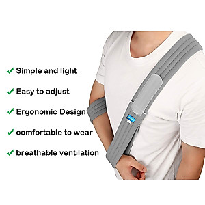 Unizooke Arm Sling - Medical Support Strap for Broken & Fractured Bones - Adjustable Shoulder, Rotator Cuff Full Soft Immobilizer - For Left, Right Arm, Men Women(Simple/Lightweight/Comfortable)
