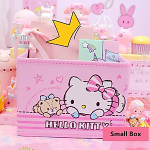 Kerr's Choice Collapsible Storage Bin Kitty Foldable Baskets | Kawaii Office Desk Organizer Room Decoration Cute Room Decor Cute Functional Container