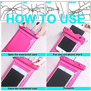 Floating Waterproof Phone Pouch/Holder, Universal Waterproof Case Dry bag Underwater for iPhone 13 12 11 Pro Max XR,XS, 8,7,6 Plus,SE, Samsung Galaxy S22 21 10 9/A/J/Note, 7”, Beach Water Pool -2 Pack