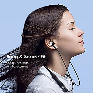 Bluetooth Earbuds, Doss Style N10 Bluetooth Neckband In-Ear Headphones with Clear Sound, 12H Playtime, IPX5 Sweatproof, Comfortable and Lightweight Wireless Earbuds for School, Indoor, Outdoor- Orange