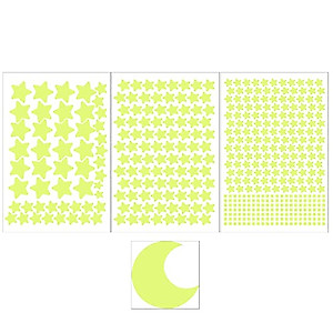 Glow in The Dark Stars Decals Decor for Ceiling, Starry Sky Shining Decoration Perfect for Kids Bedroom Bedding Room Gifts