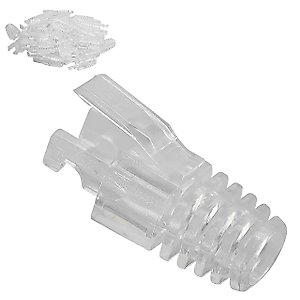 GELRHONR 100 Pcs RJ45 CAT6 Strain Relief Boots Connector for Standard CAT6 CAT6A Ethernet Cable LAN Cable Connector Boot Cover for Various Diameter LAN Cable-Clear