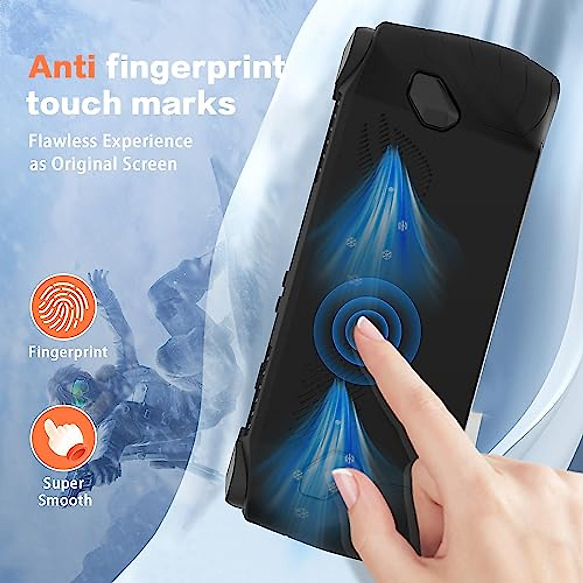 KSKSPE Protective Case for ASUSS ROG Allys Gamings Handheld, Soft Silicone Protective Skin Sleeve, Anti-Slip & Scratch Game Console Silicone Cover for ASUSS ROG Allys Gamings Handheld-Black