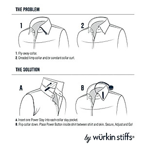 Würkin Stiffs Assorted Power Stays Magnet Collar Stay Travel Set | Black Leather Wallet Case | Gift for Men | Seen on Shark Tank