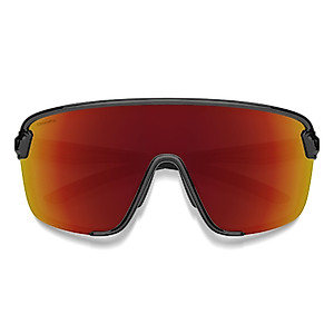 SMITH Bobcat Sunglasses – Shield Lens Performance Sports Sunglasses for Skiing, Biking, MTB, Mountaineering & More – For Men & Women – Black + Red ChromaPop Mirror Lens