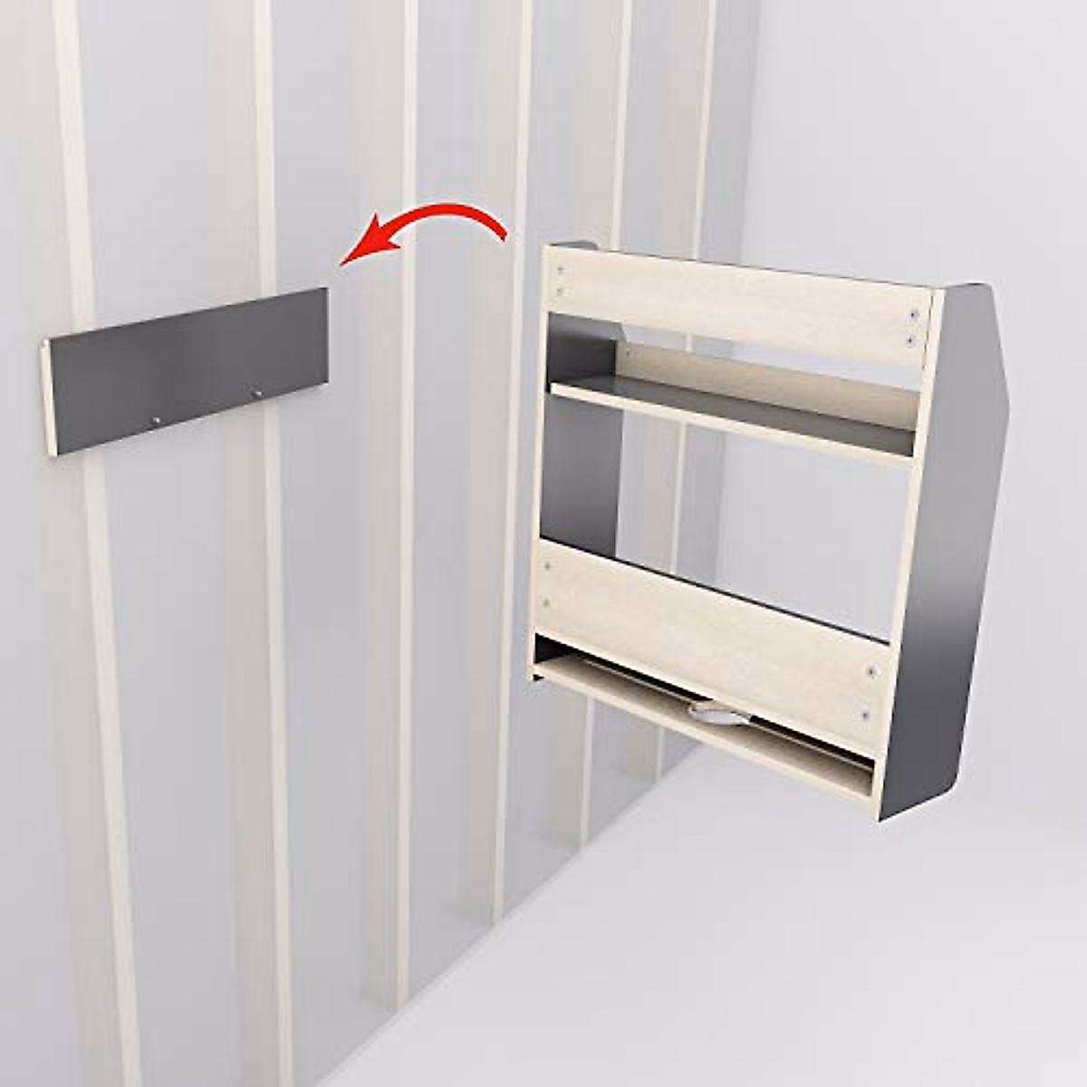 Prepac 2-Tier Floating Wine and Liquor Rack, Black