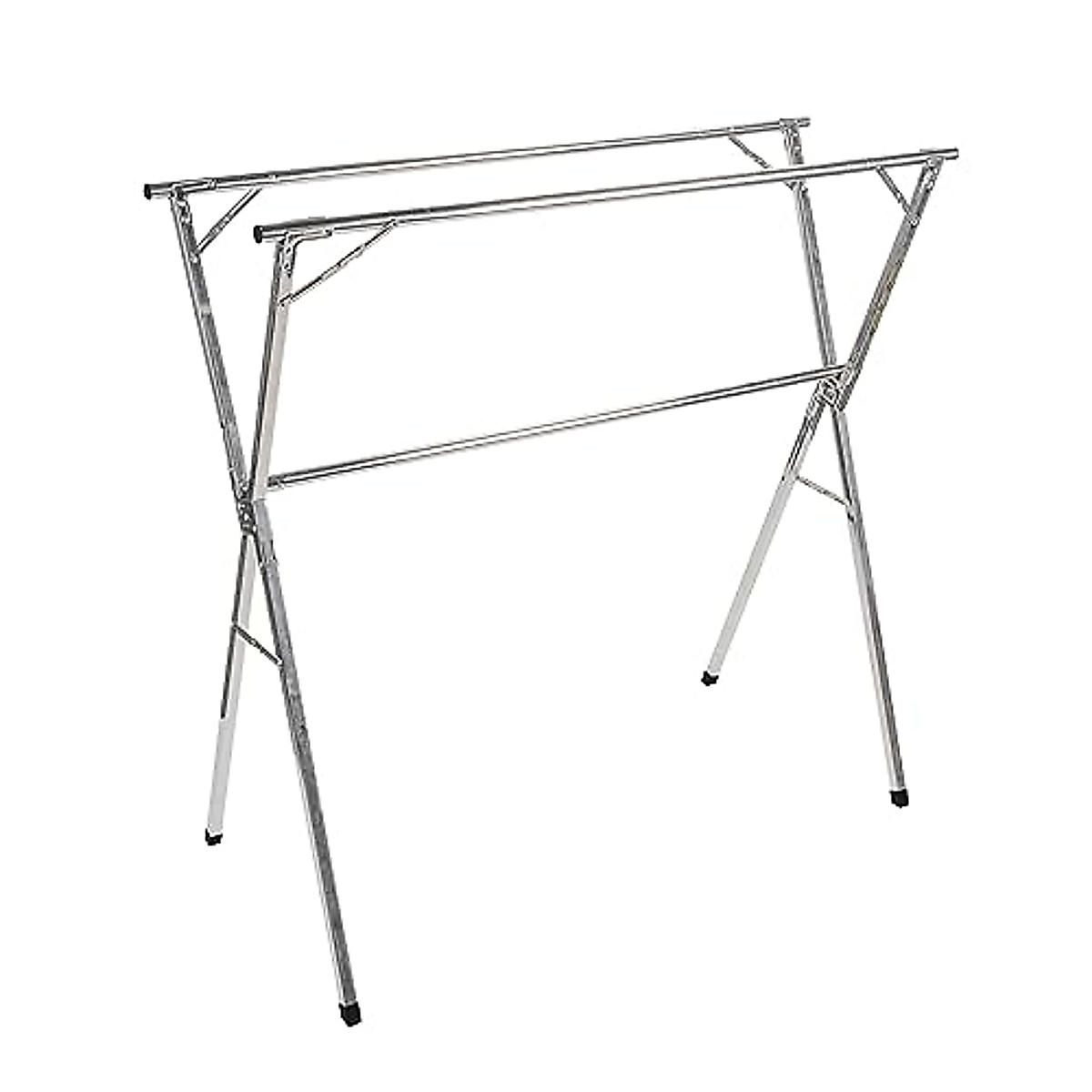 Camco Portable Clothes Drying Rack | Features 3 Horizontal Drying Rods | Extend from 60-inches to 95-inches Long to Provide Plenty of Drying Space | Light Weight Stainless Steel (51339)