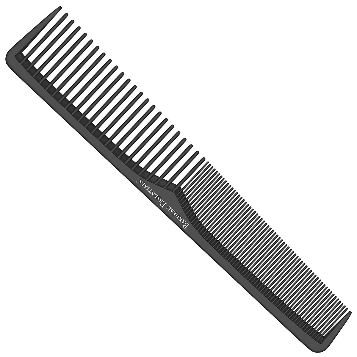 Styling Comb | Professional 7 Inch Black Carbon Fiber Anti Static Chemical And Heat Resistant Comb For All Hair Types | Fine and Wide Tooth Comb For Men and Women | By Bardeau Essentials (Single)