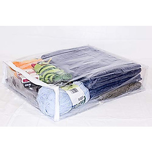 Clear Vinyl Zippered Storage Bags 15 x 18 x 4 Inch 5-Pack
