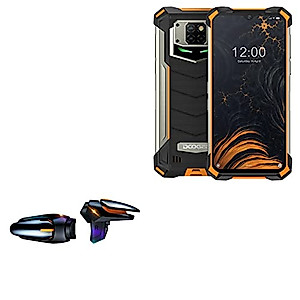BoxWave Gaming Gear Compatible With Doogee S88 Plus - Touchscreen QuickTrigger Auto, Trigger Buttons Autofire Gaming Mobile FPS - Jet Black