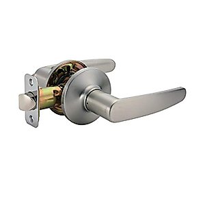 Amazon Basics Straight Door Lever, Passage, Satin Nickel